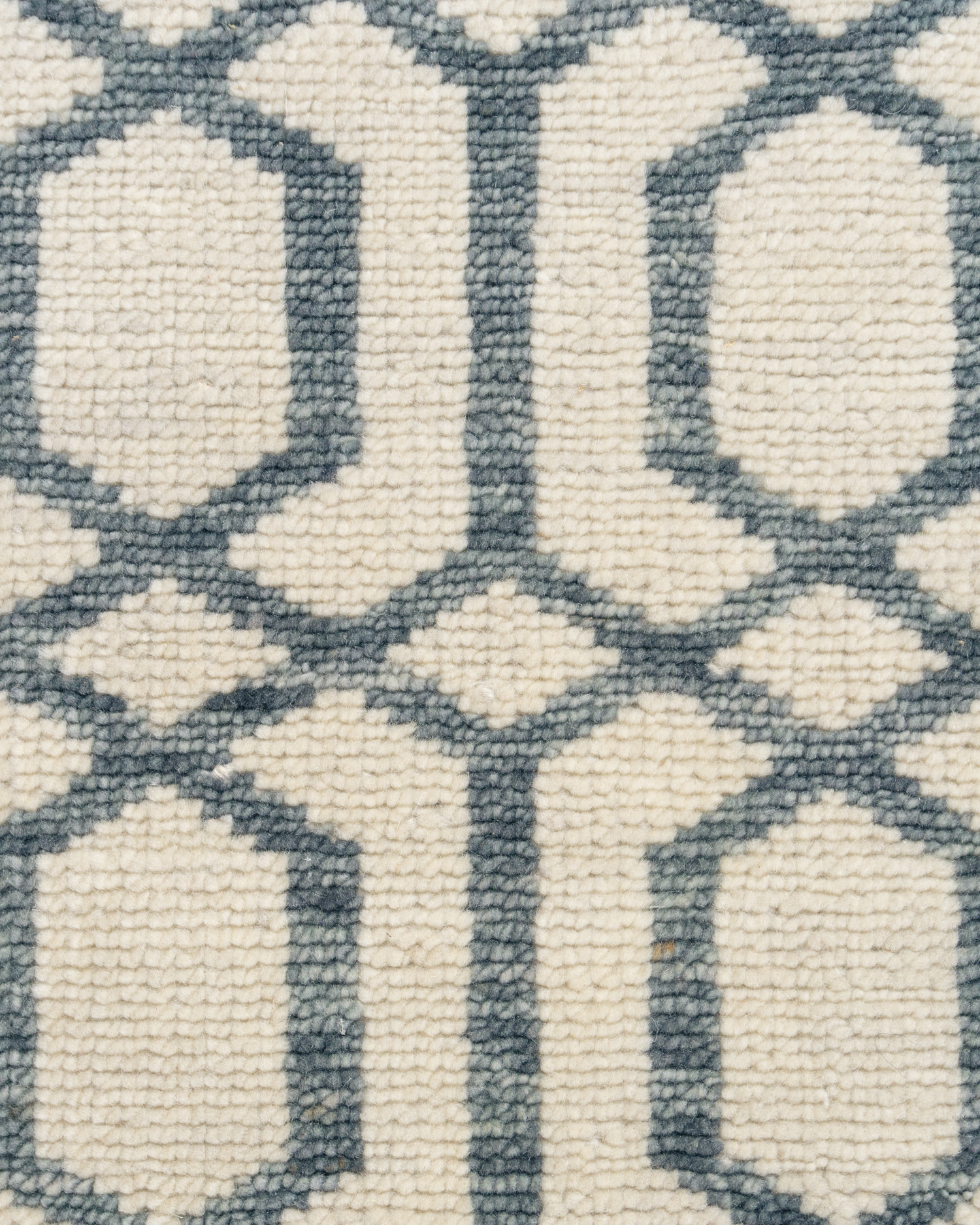 Hexagonal Design Modern Cream BlueWool Rug - N-7110 - Lavender Oriental ...