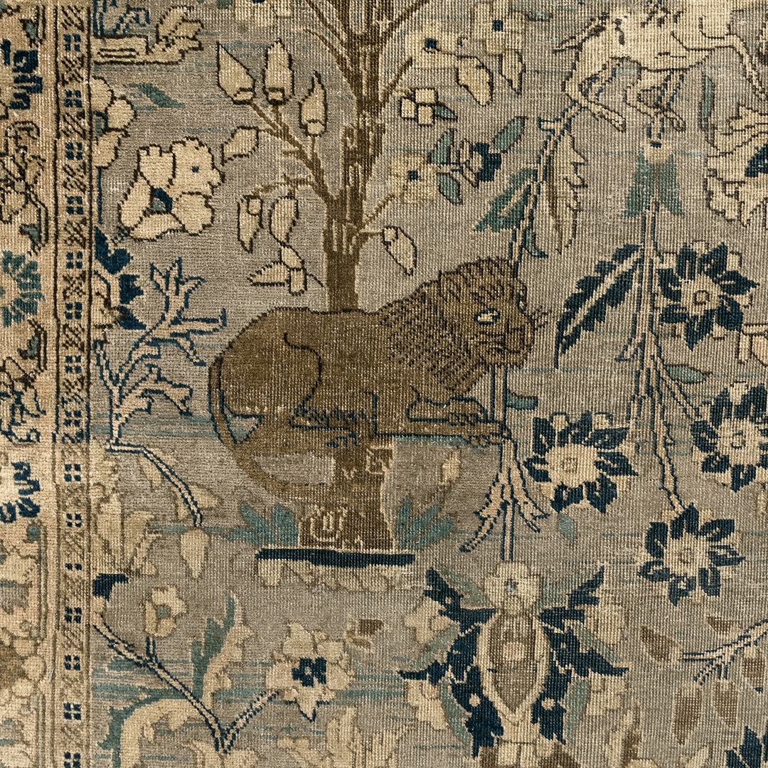 Antique Persian Animal Pictorial Tabriz Rug - U-2080 - Lavender ...