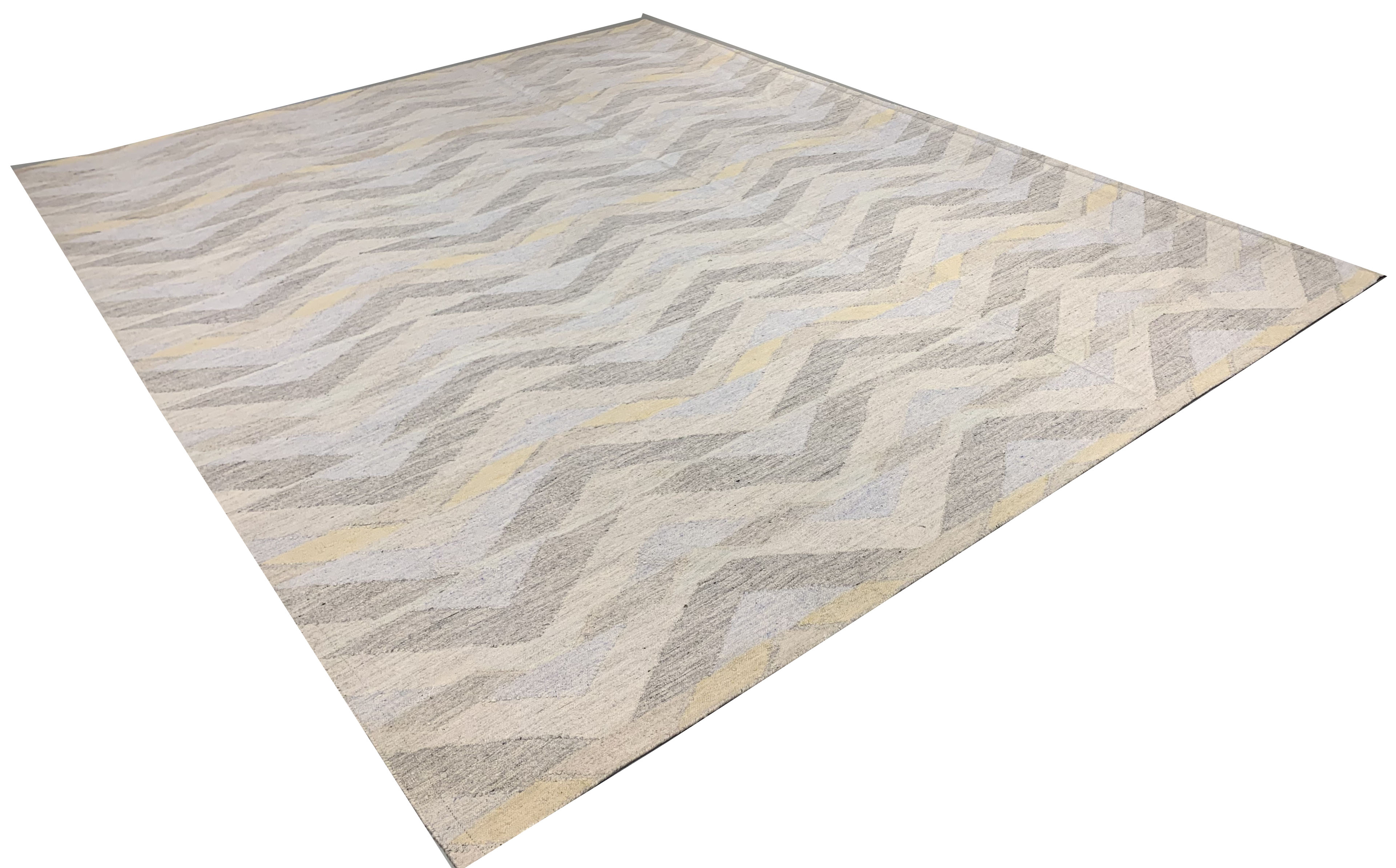 Scandinavian Flatweave Shock Wave Modern Area Rugs - N-4708 - Lavender ...