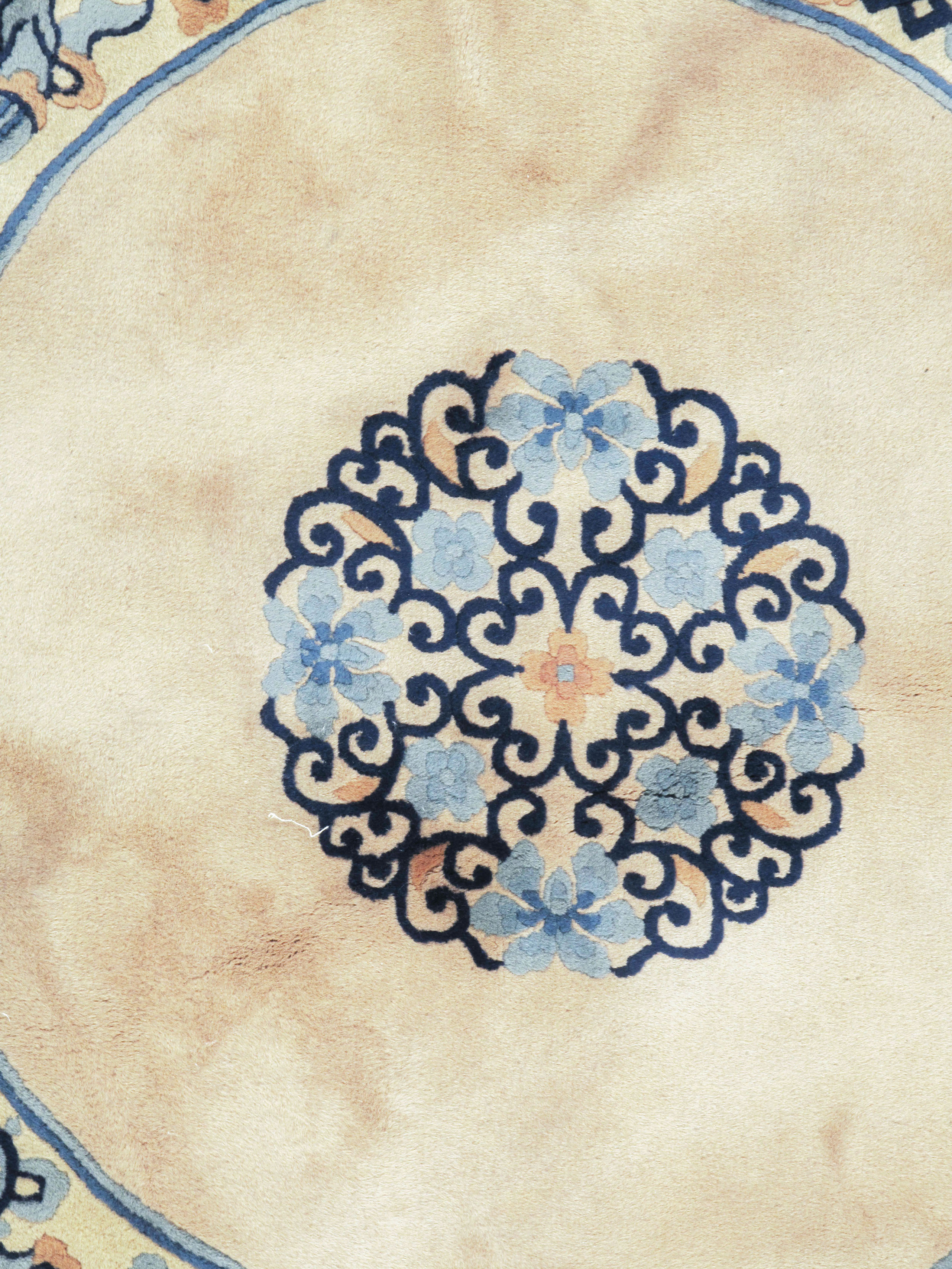 Vintage Round Chinese Rug - U-4751 - Lavender Oriental Carpets